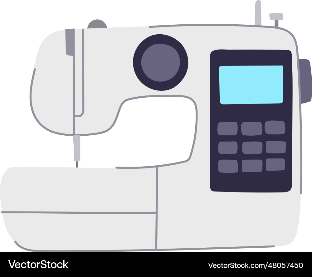 Vintage sew machine cartoon Royalty Free Vector Image