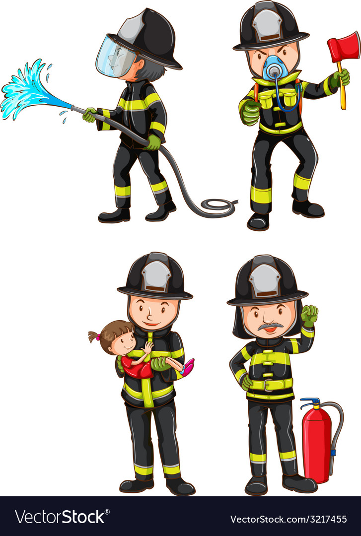 A simple sketch firemen Royalty Free Vector Image