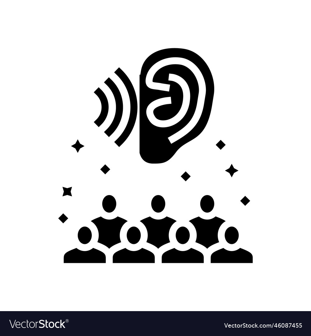Active listener business glyph icon Royalty Free Vector