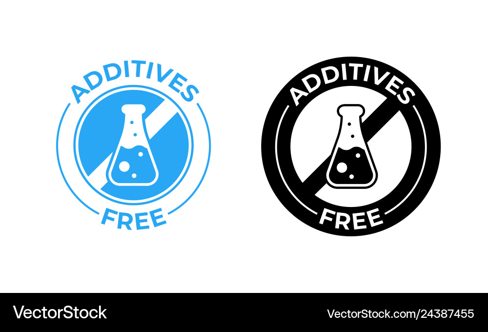 Additives free icon free no added Royalty Free Vector Image