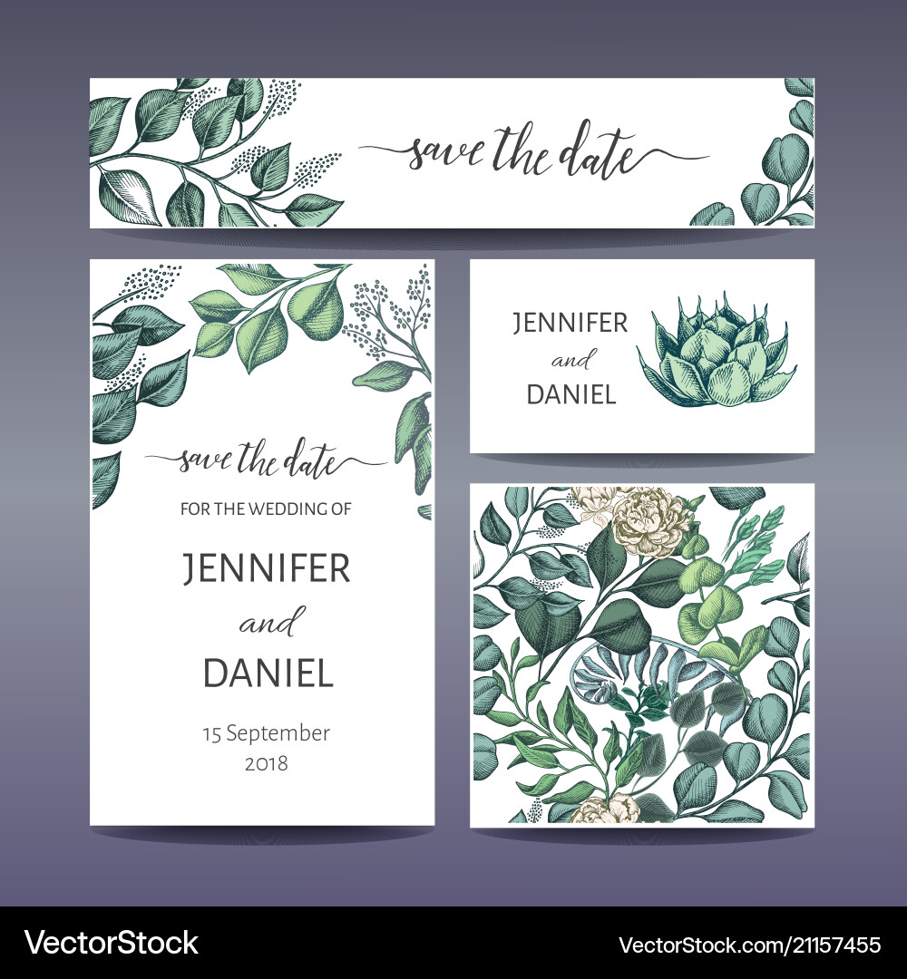 Banner with flowers end leafs wedding invitation Vector Image