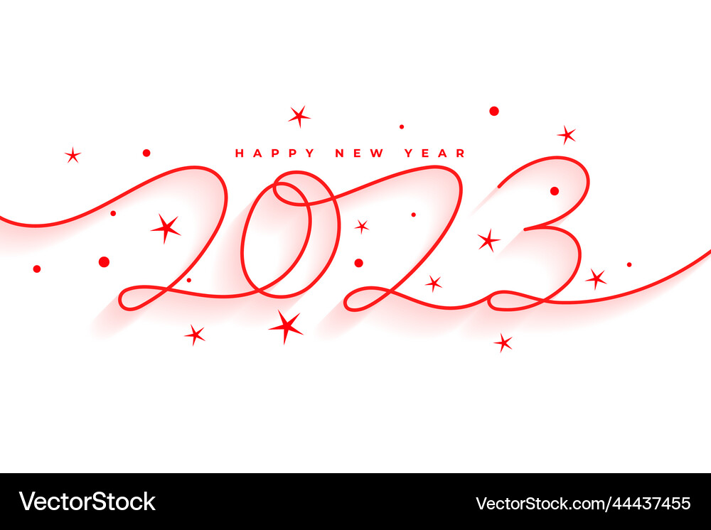 Creative 2023 lettering in line style for new Vector Image