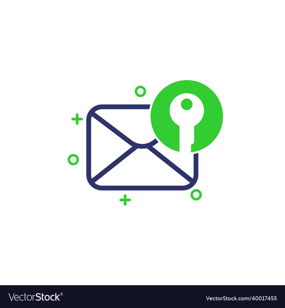 Encrypted message protected mail icon on white Vector Image