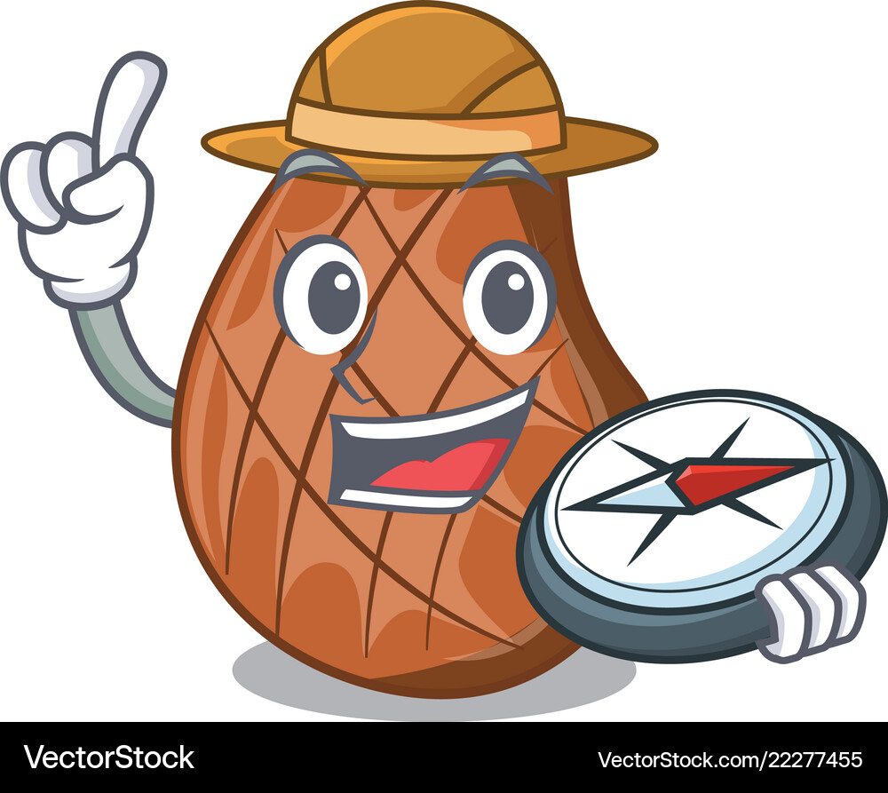 Explorer cooked grilled beef steaks in cartoon Vector Image