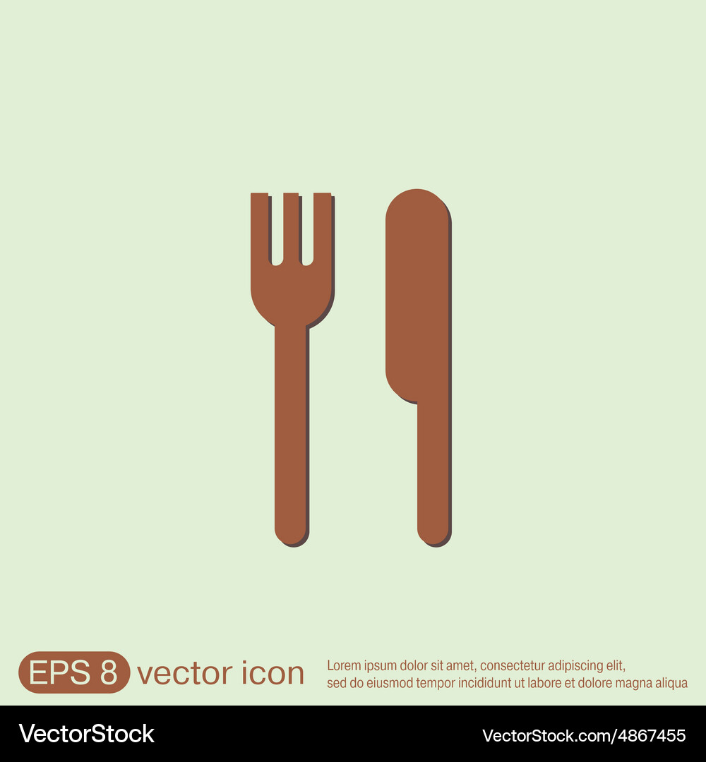 Fork and knife symbol lunch cutlery Royalty Free Vector