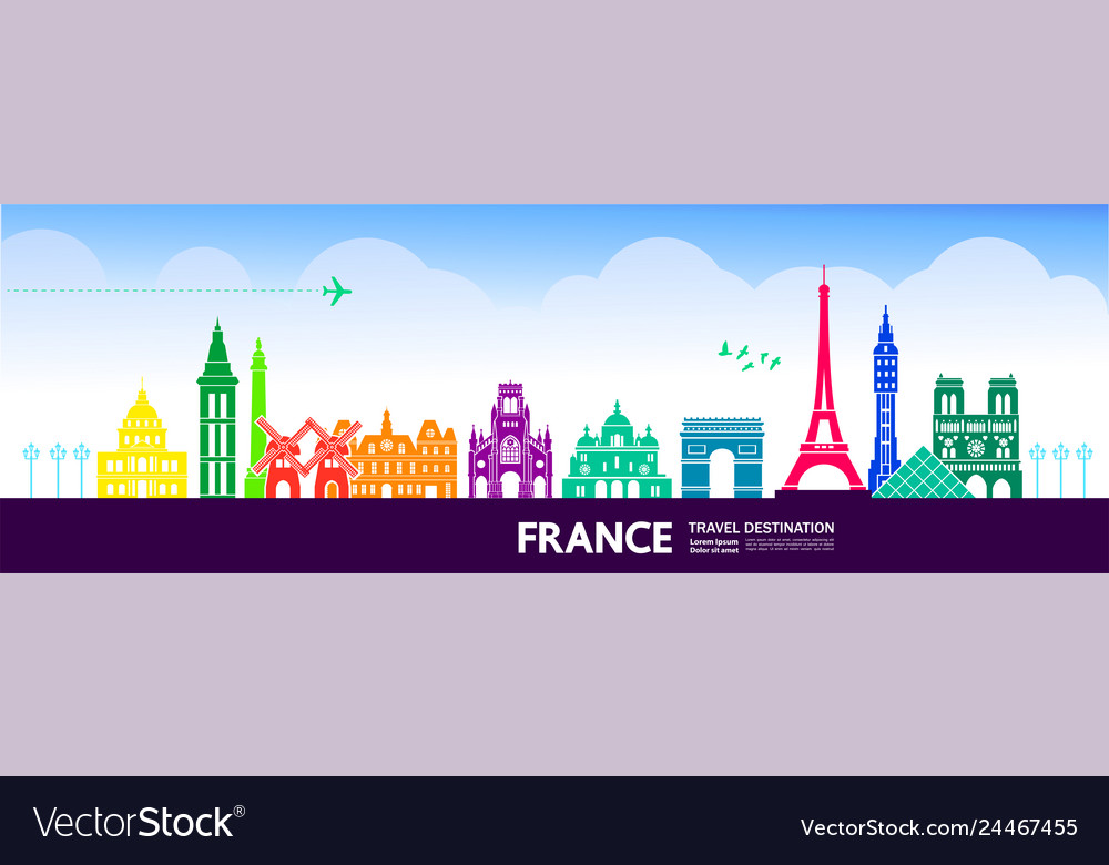 France travel destination Royalty Free Vector Image