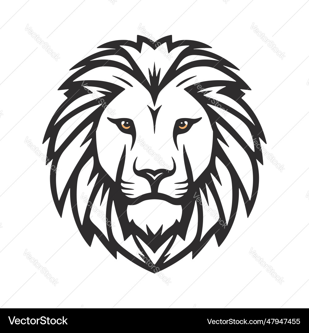 Geometric lion head logo symbol Royalty Free Vector Image