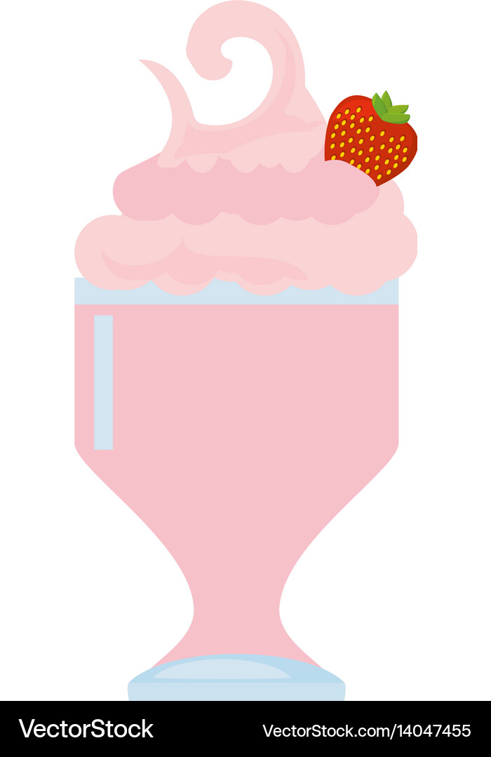 Glass cup milk shake delicious Royalty Free Vector Image