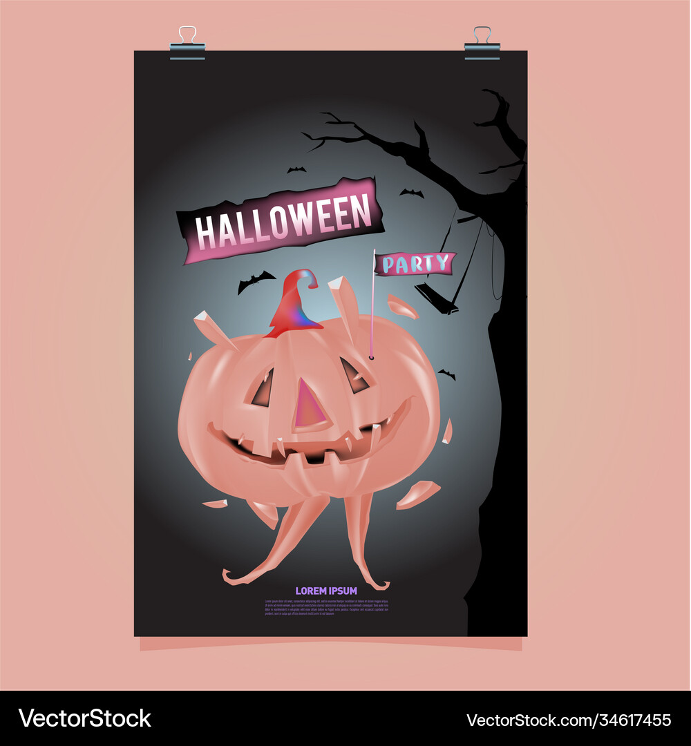 Happy halloween poster party Royalty Free Vector Image