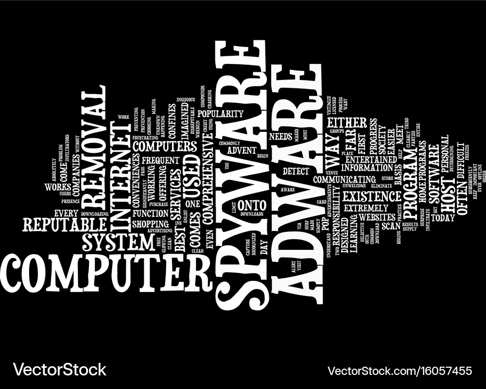 Ins and outs of adware spyware removal text Vector Image