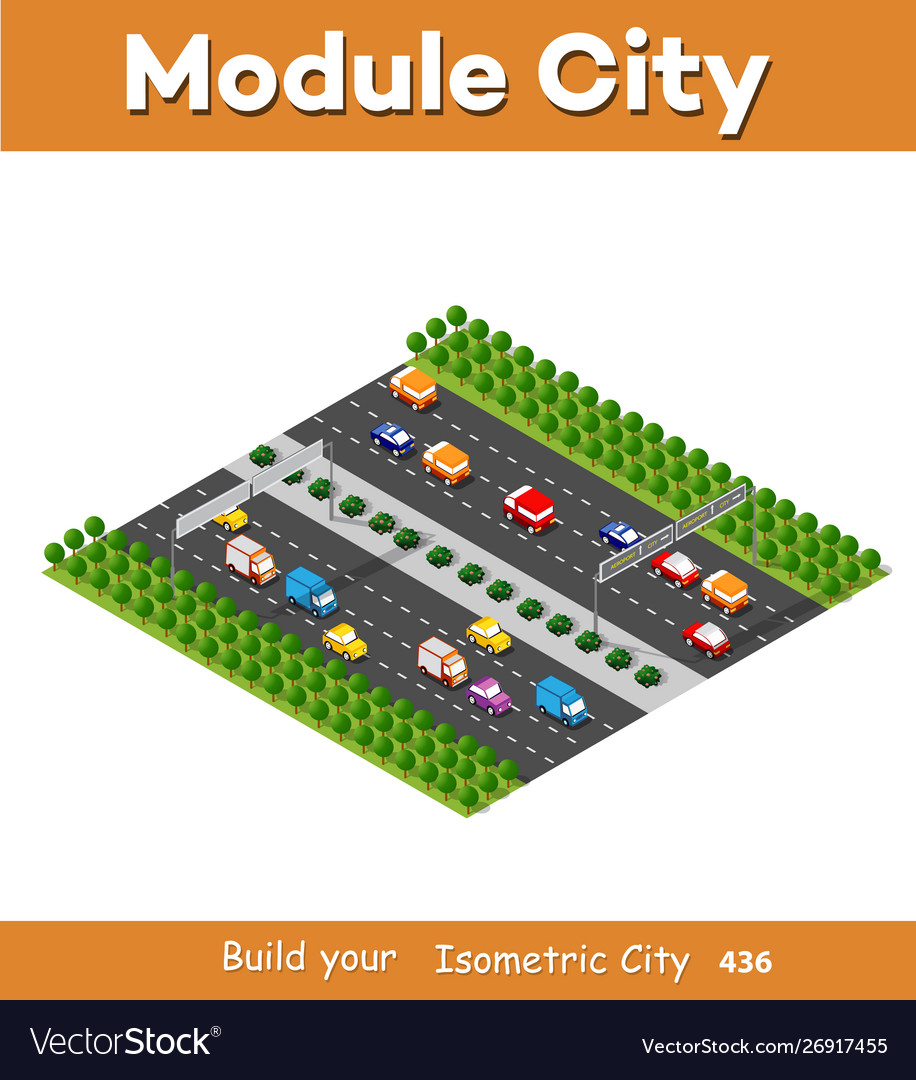 Isometric module is area landscape Royalty Free Vector Image