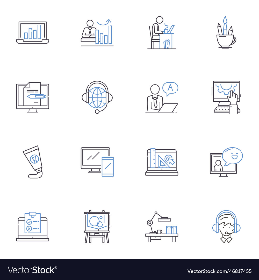 Masterclass line icons collection inspiration Vector Image