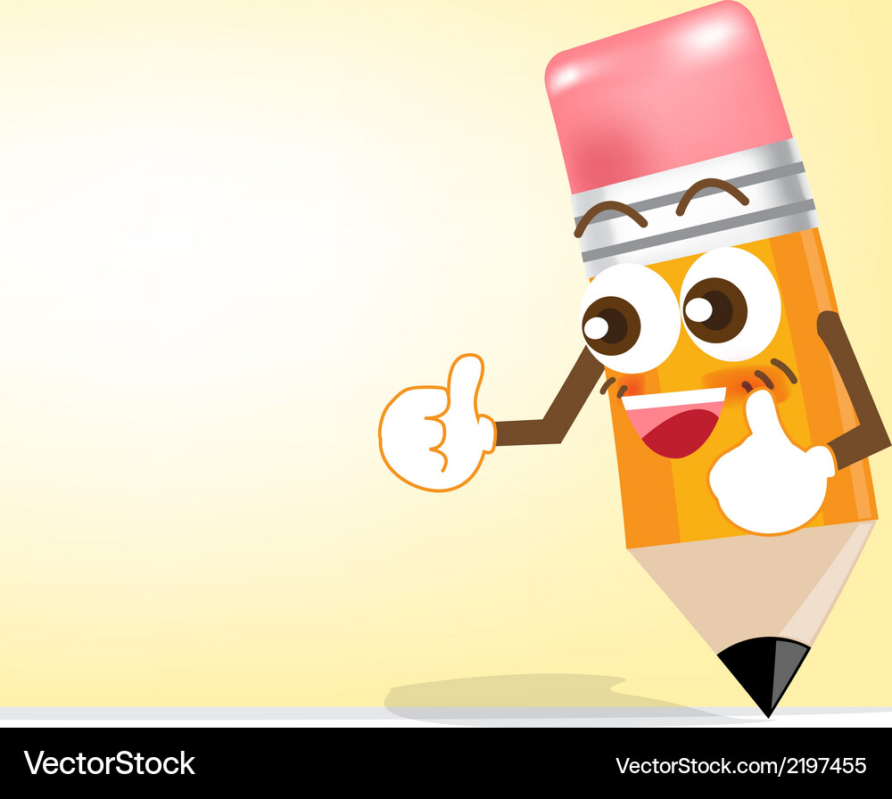 Pencil cartoon showing blank box 02 Royalty Free Vector