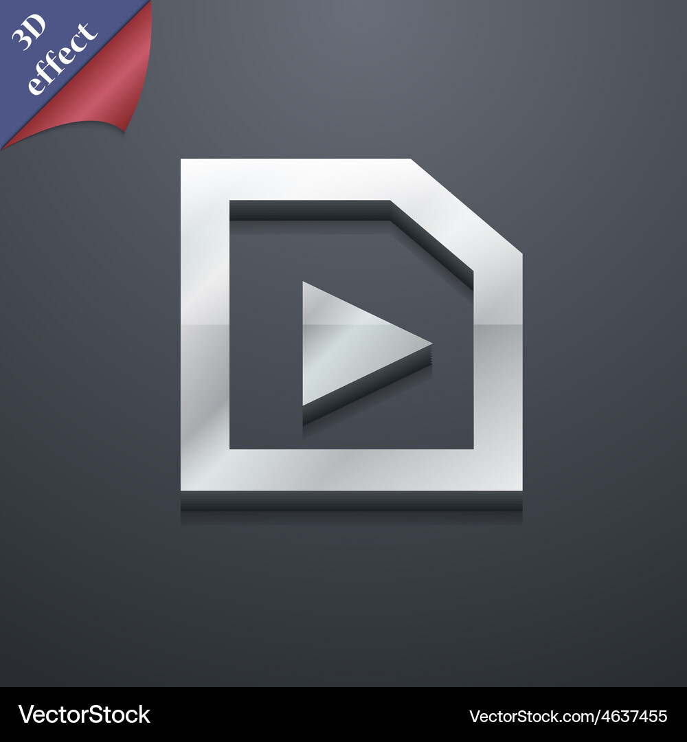 Play icon symbol 3d style trendy modern design Vector Image