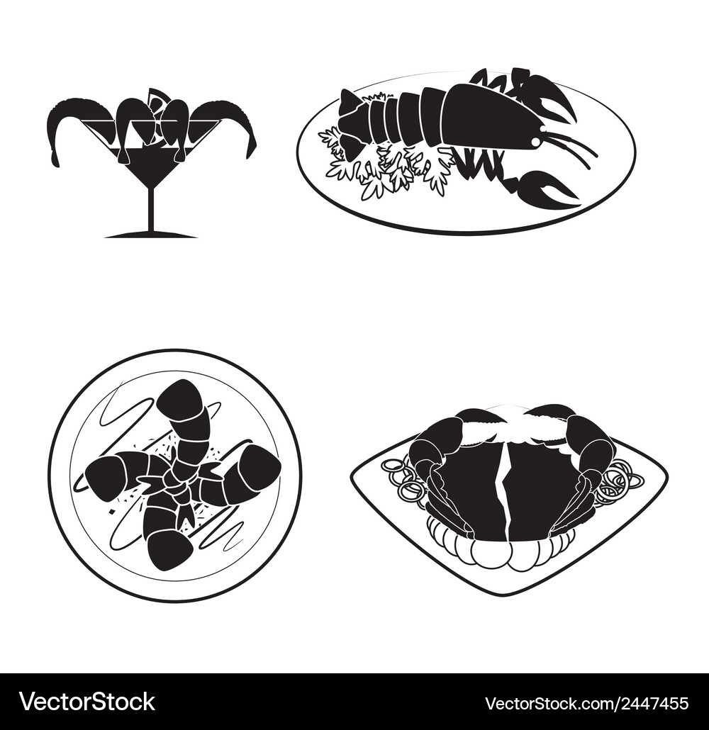 Sea food over white background Royalty Free Vector Image