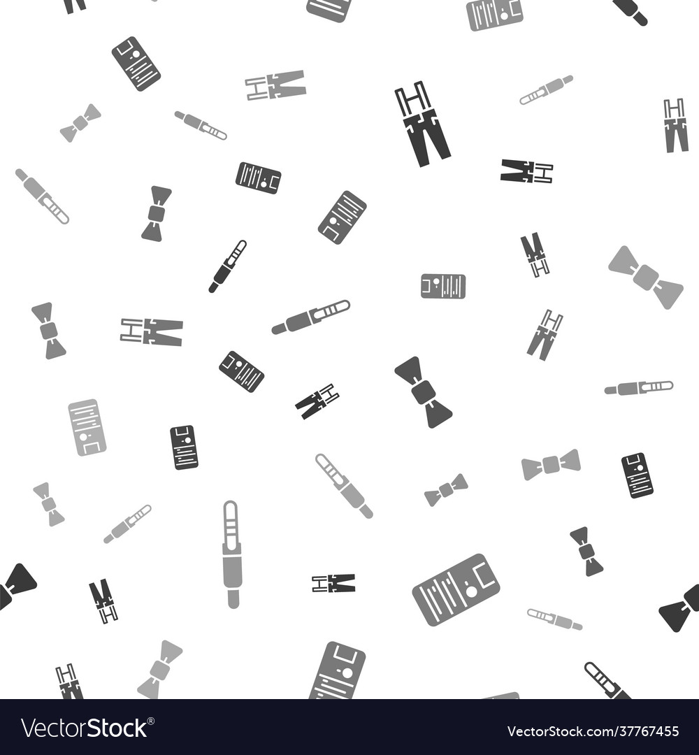 Set pants with suspenders computer bow tie Vector Image