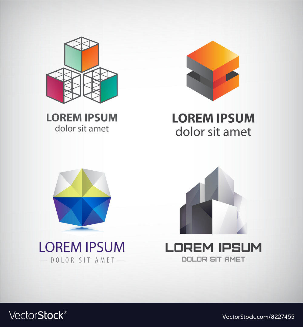 Set various logos Royalty Free Vector Image - VectorStock