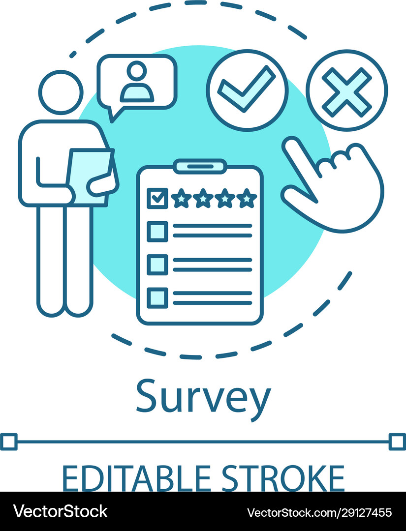Survey turquoise concept icon rating satisfaction Vector Image