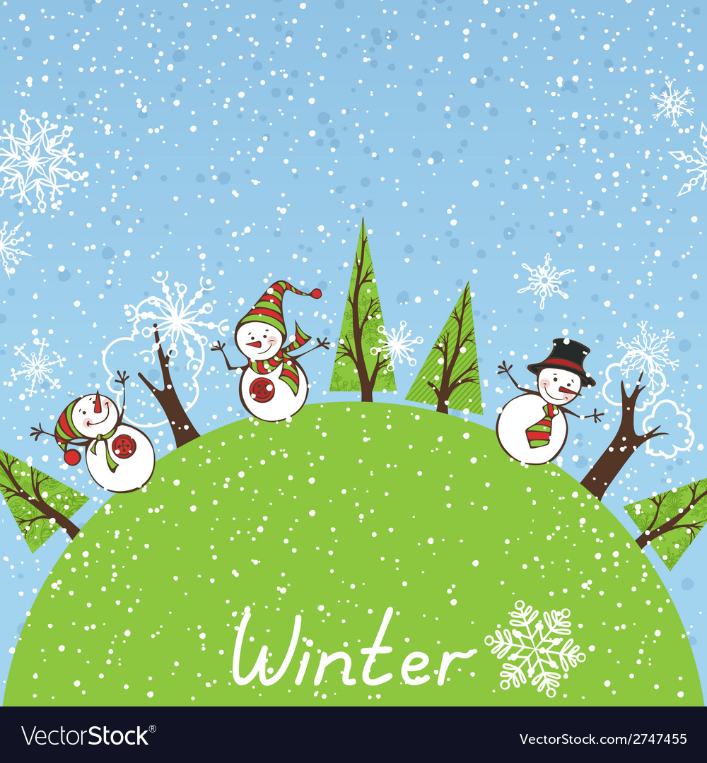Winter square background Royalty Free Vector Image