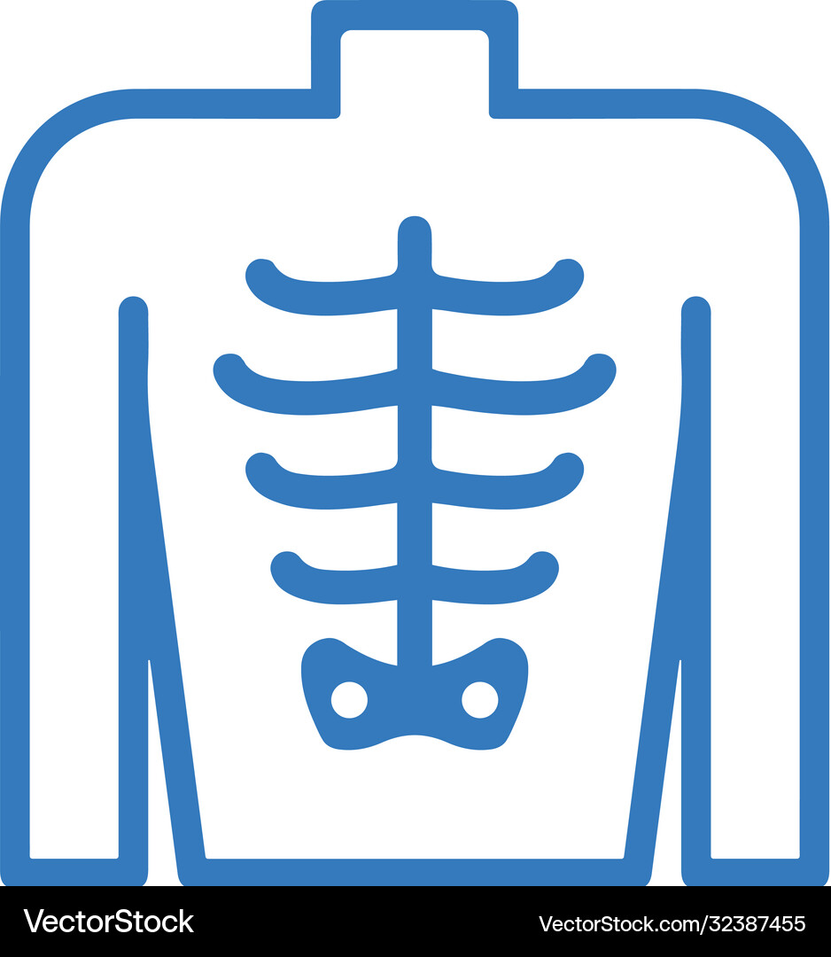 X-ray icon radiology blue graphics Royalty Free Vector Image
