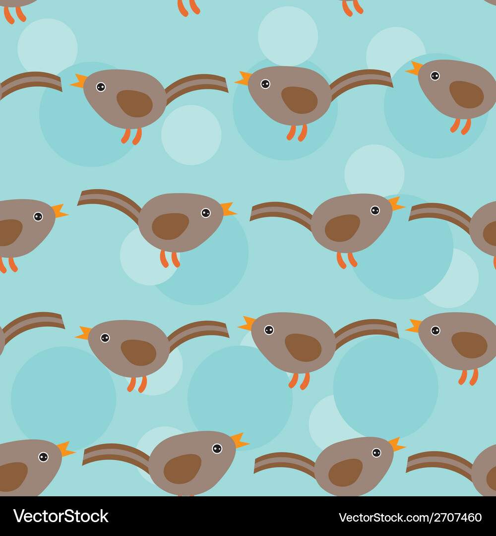 Birds seamless pattern with funny cute animal Vector Image
