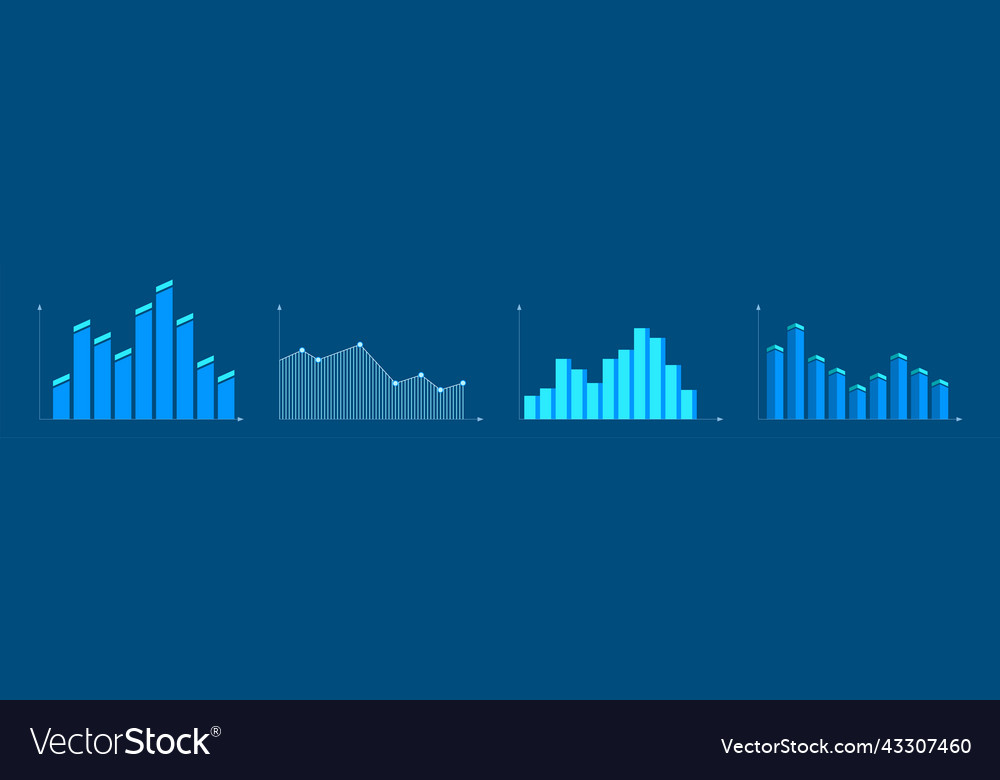 Business charts and graphs infographic elements Vector Image