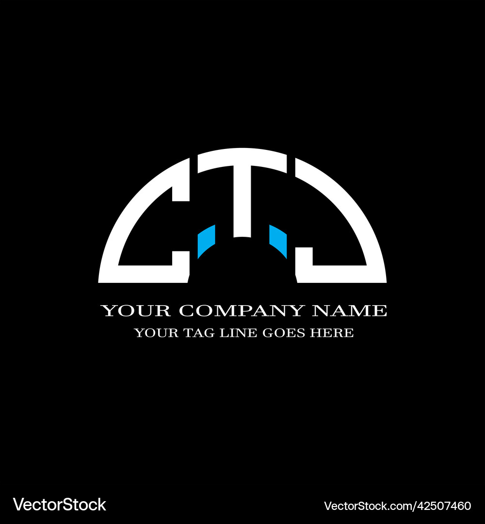 Ctj letter logo creative design with graphic Vector Image