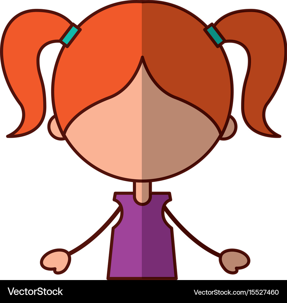 Cute girl character icon Royalty Free Vector Image