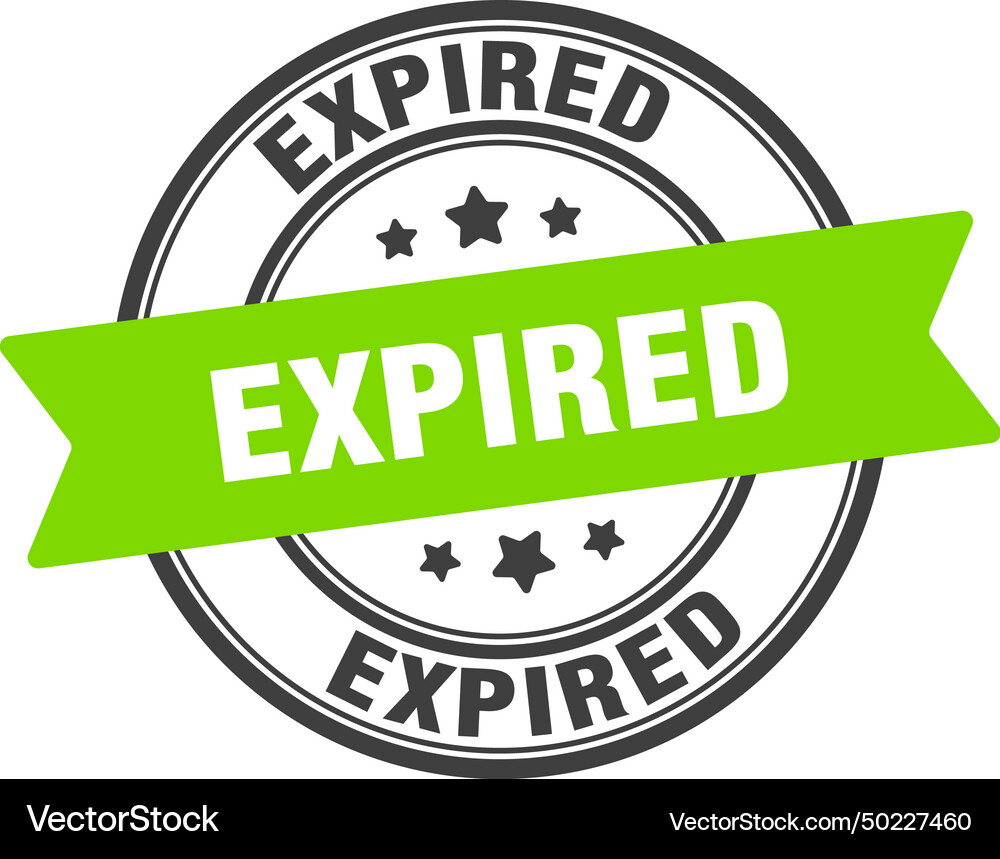 Expired stamp label on transparent Royalty Free Vector Image