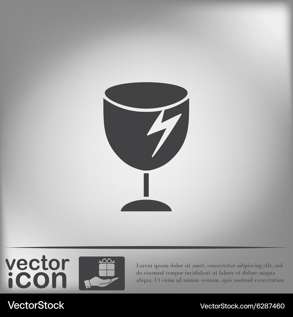 Fragile glass symbol logistics icon Royalty Free Vector