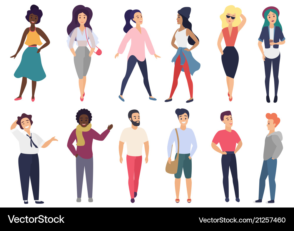 In a flat style of group Royalty Free Vector Image
