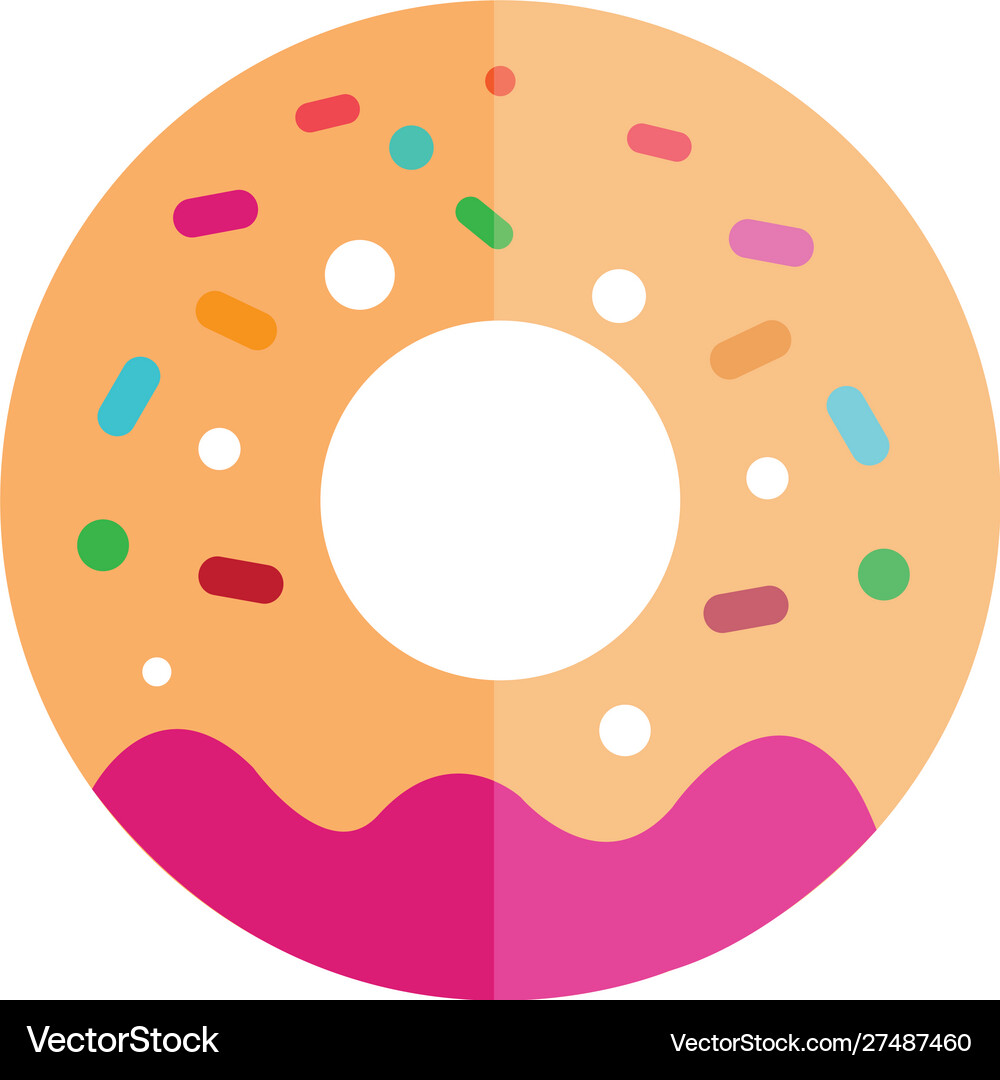 Isolated sweet donut icon flat design Royalty Free Vector
