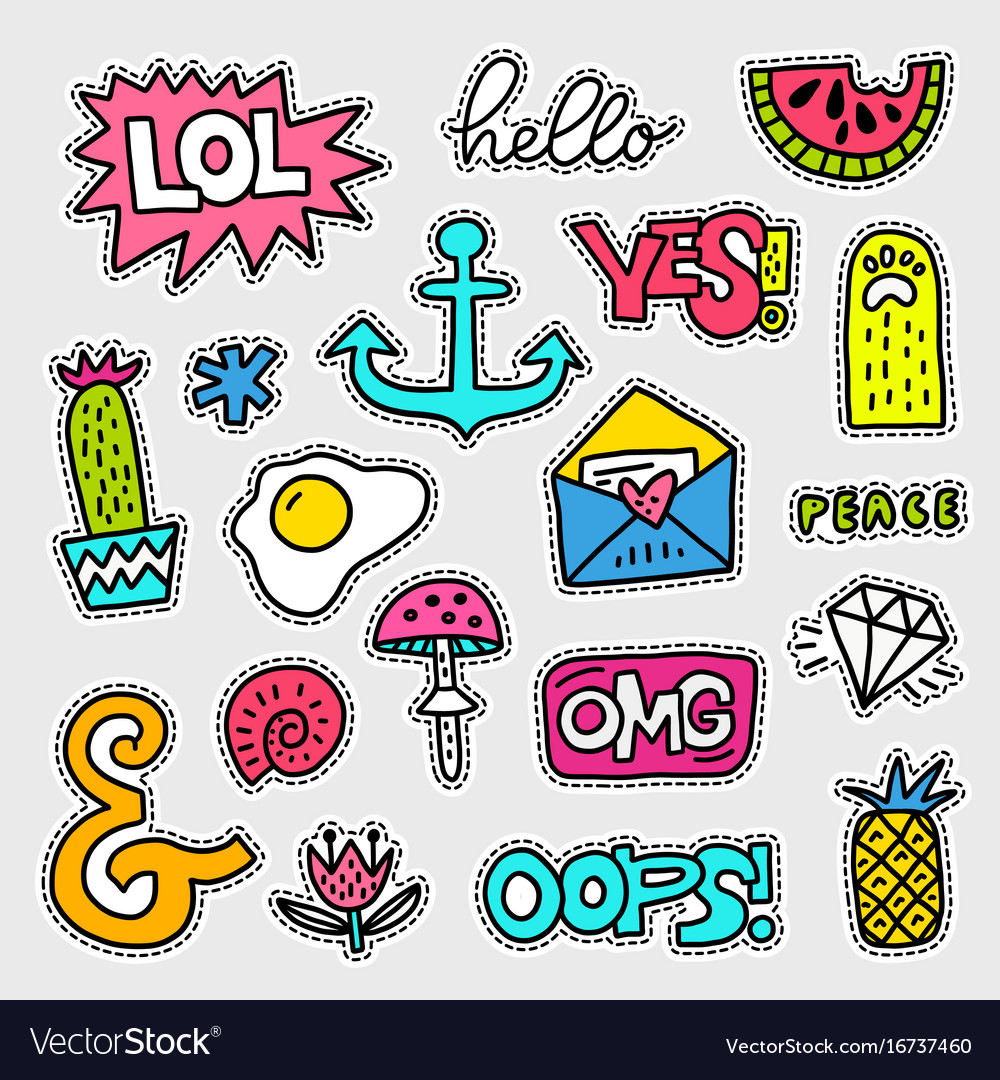 Patch collection Royalty Free Vector Image - VectorStock