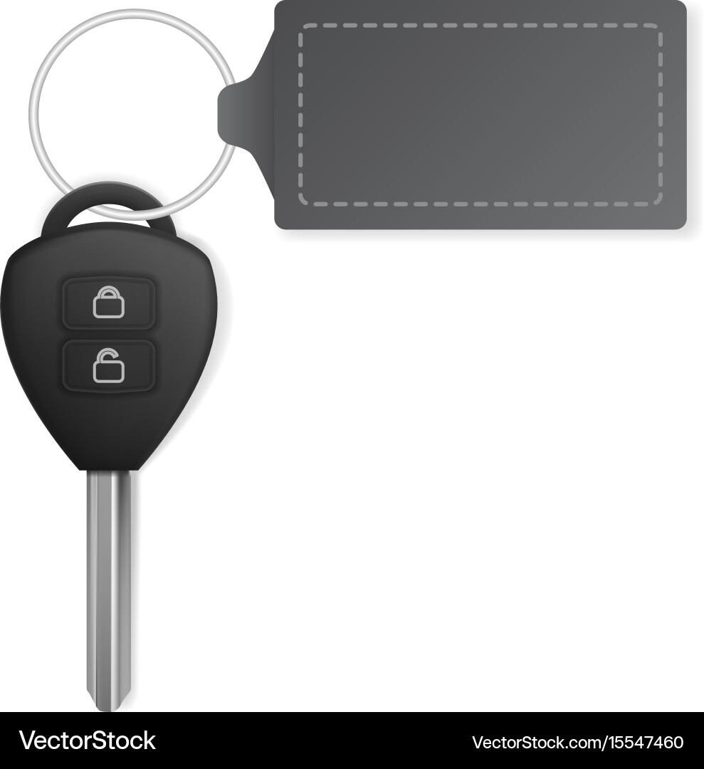 Realistic car key with alarm system buttons Vector Image