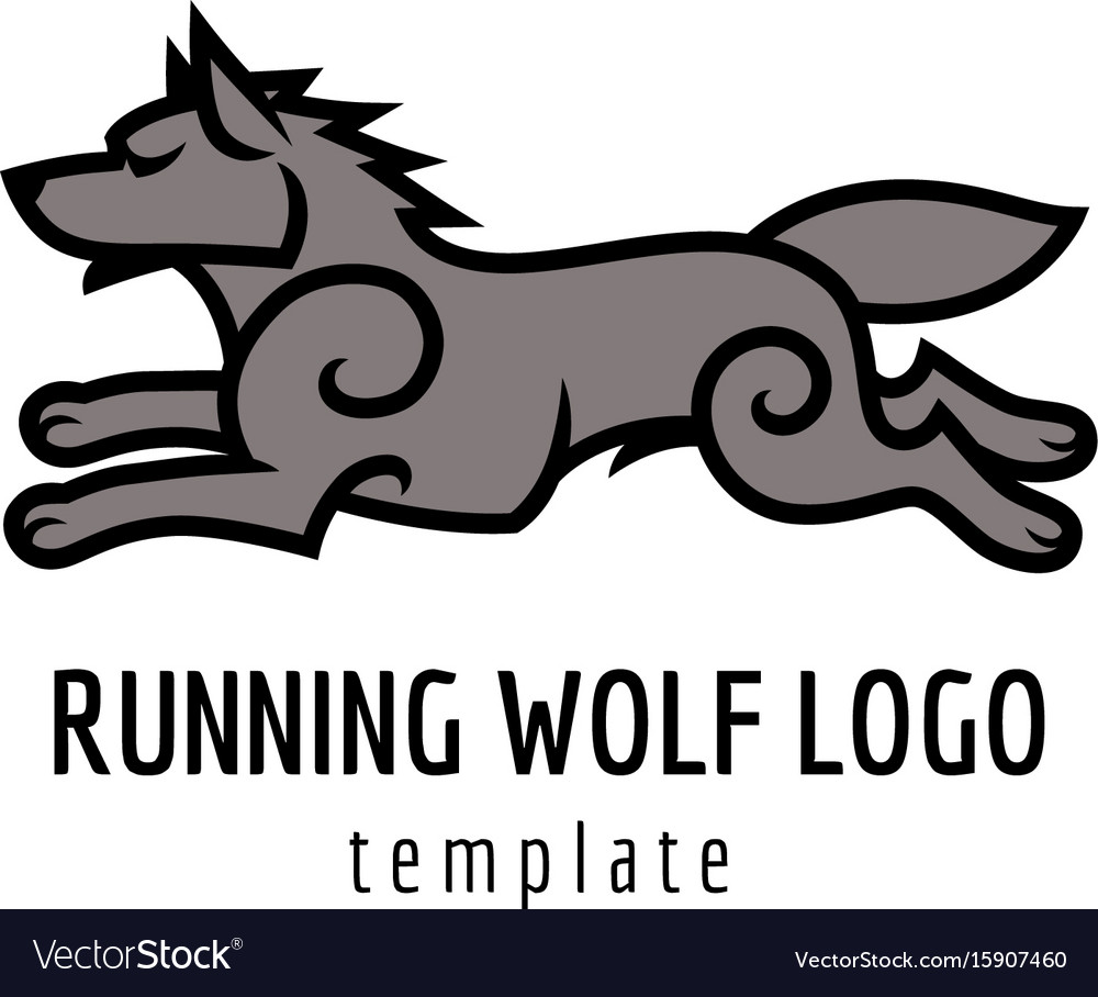 Running wolf Royalty Free Vector Image - VectorStock