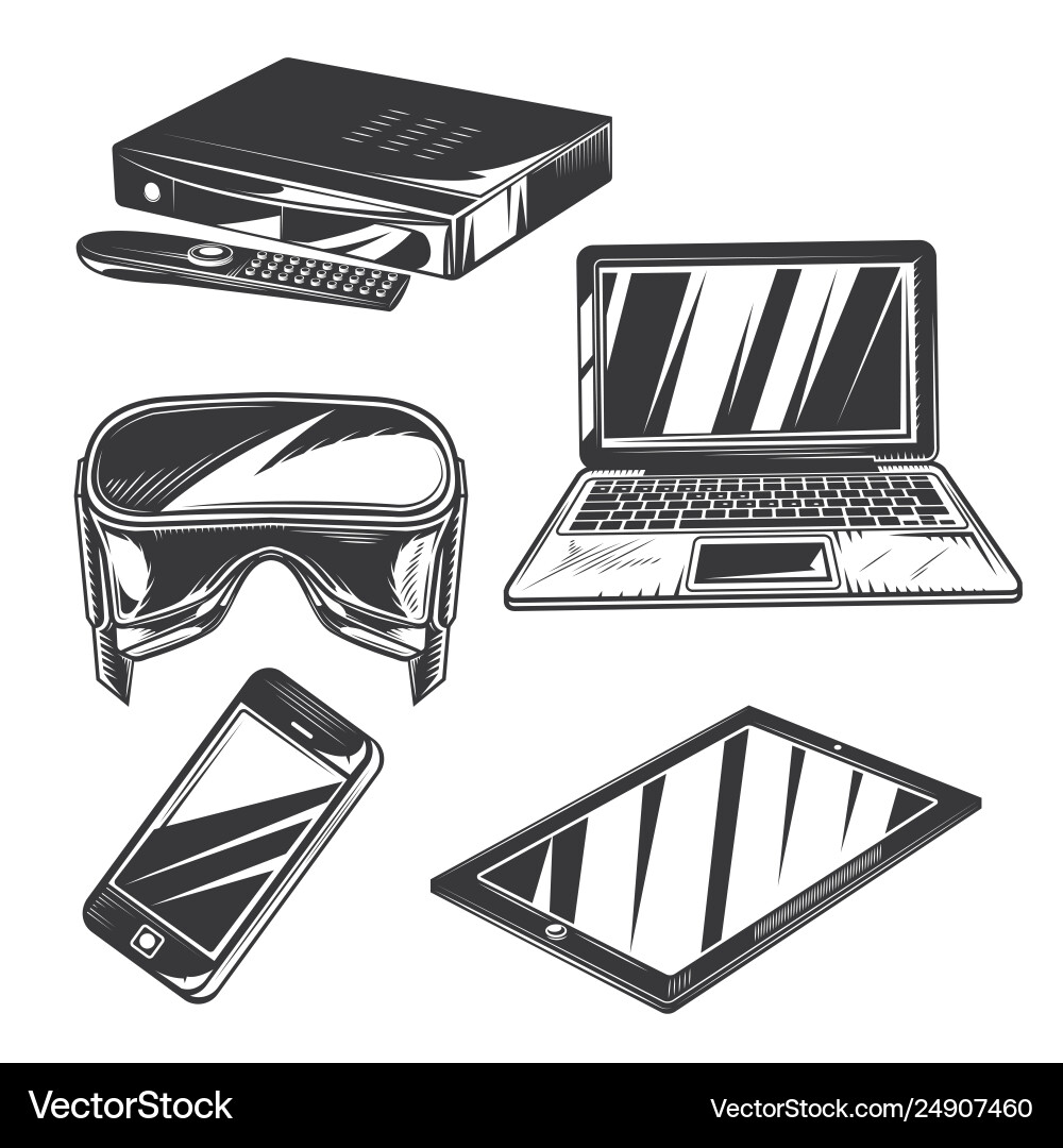 Set gadgets badges logos labels posters etc Vector Image