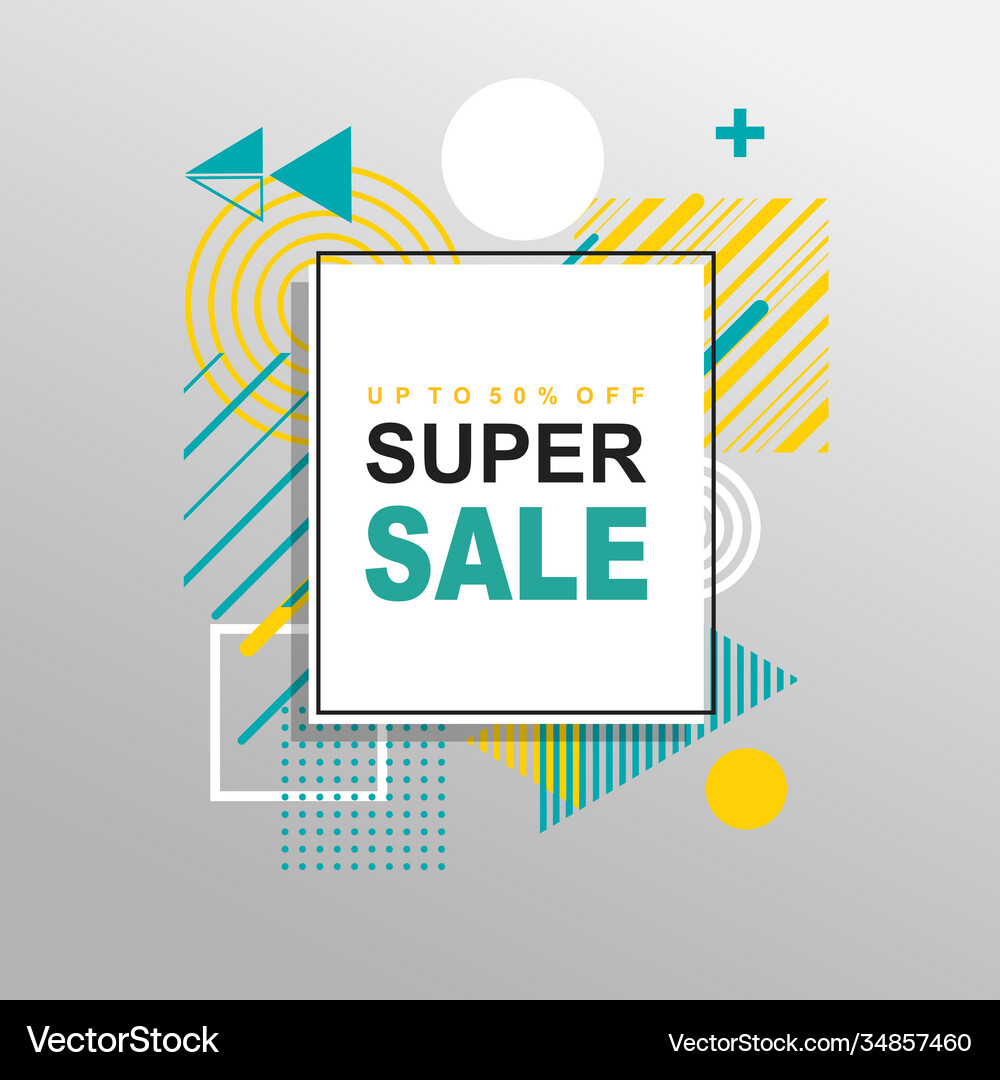 Super sale abstract geometric Royalty Free Vector Image