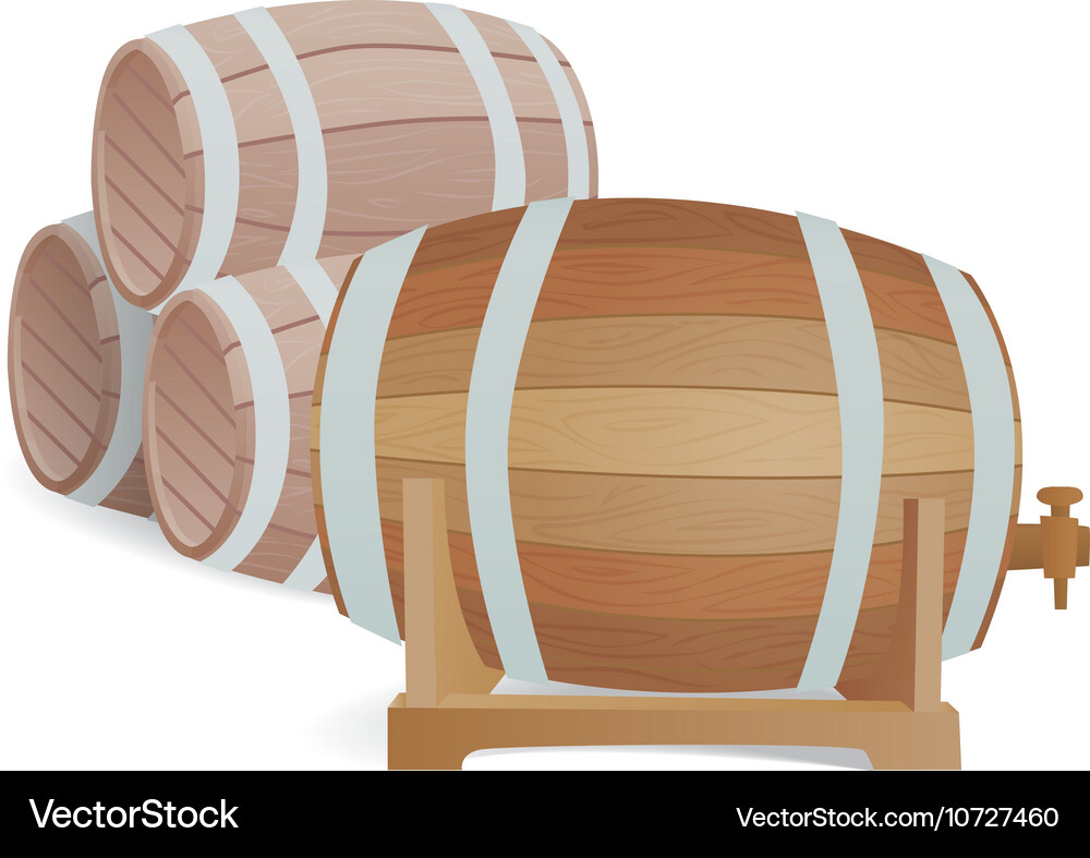 Wooden barrel isolated Royalty Free Vector Image