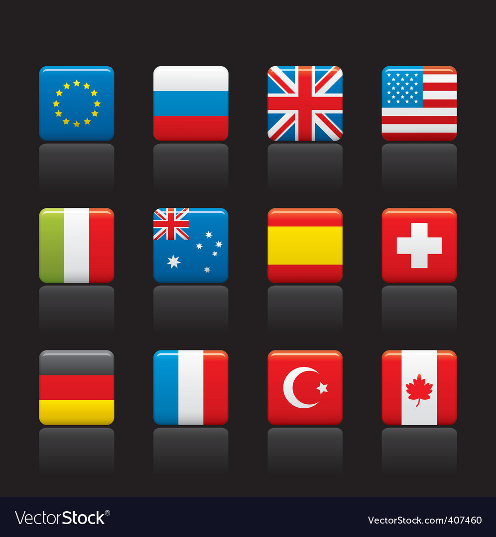 World flags icon set Royalty Free Vector Image World flags icon set Royalty Free Vector Image