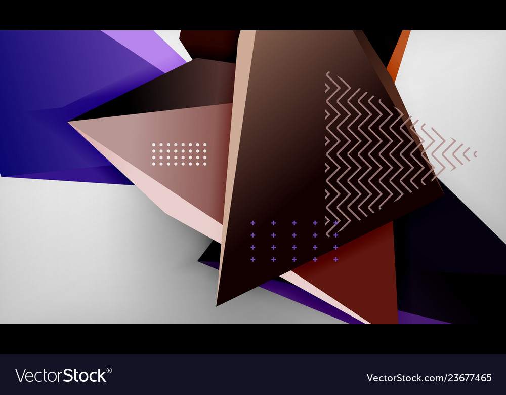 3d triangle geometric background design modern Vector Image
