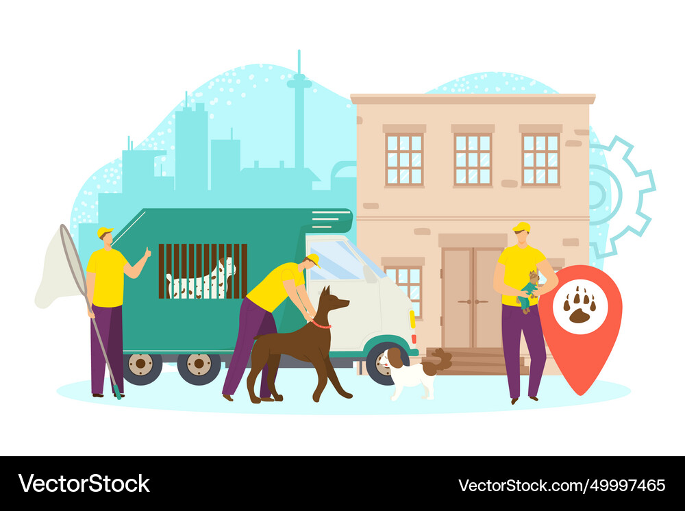 Agency for stray animal control Royalty Free Vector Image