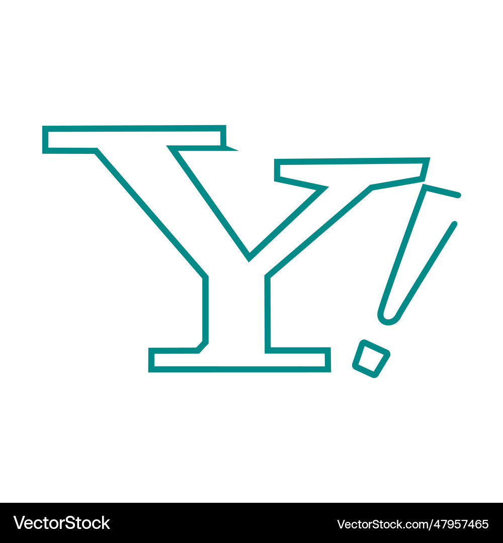Blue yahoo line iconsvg Royalty Free Vector Image