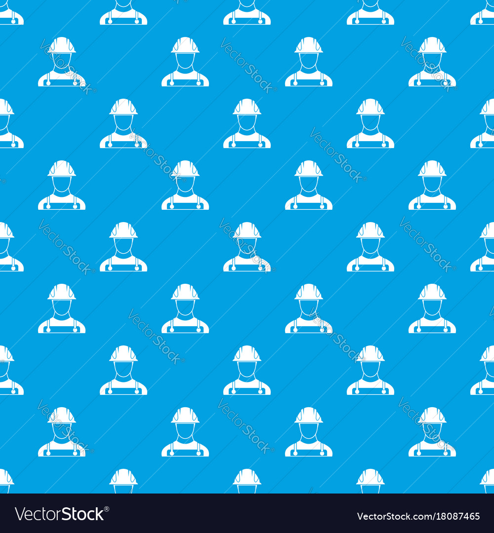 Builder pattern seamless blue Royalty Free Vector Image
