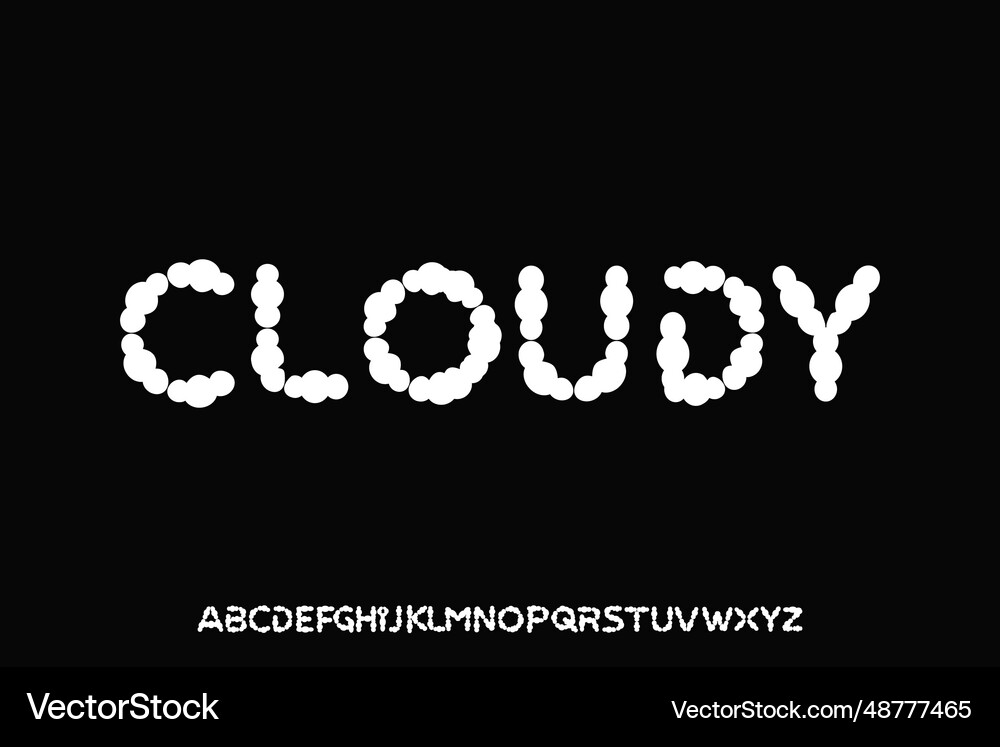 Cloudy effect alphabet design suitable Royalty Free Vector
