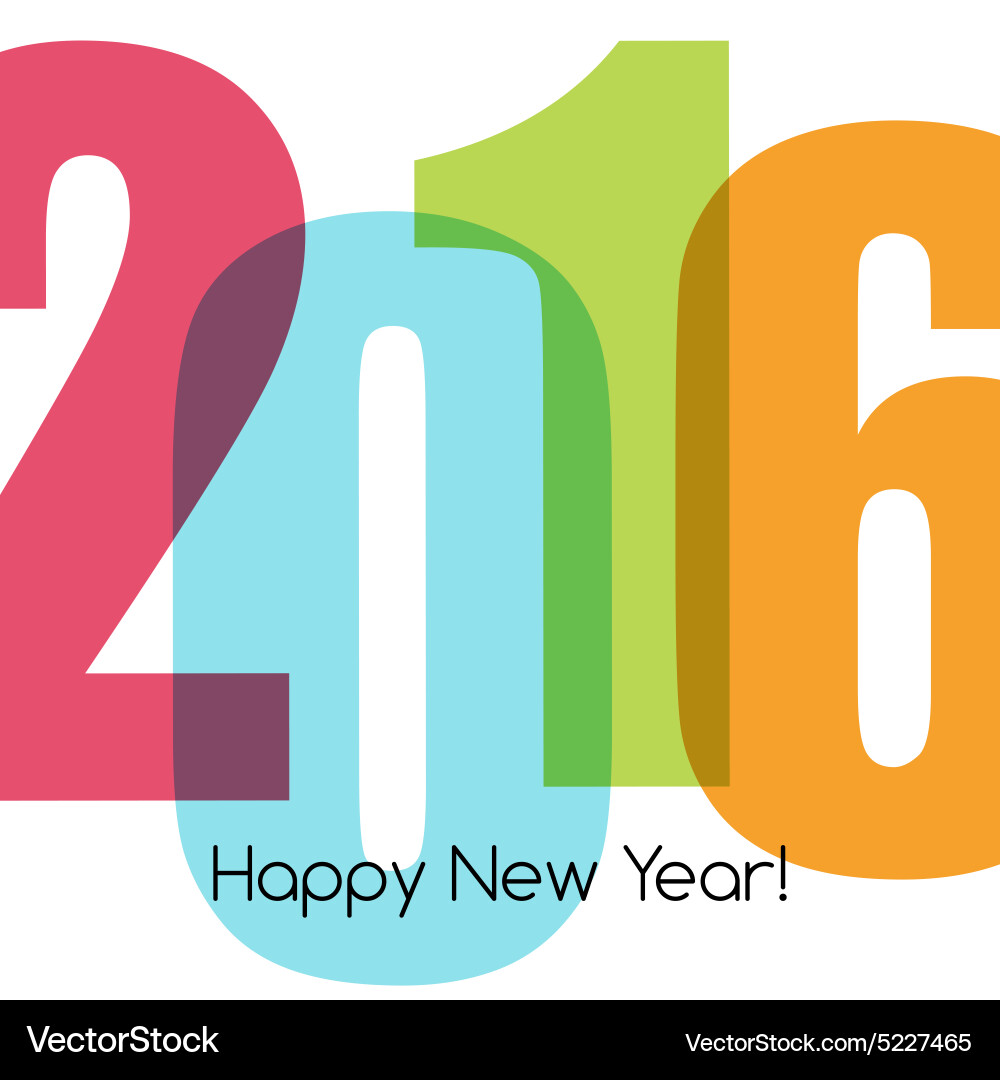 Happy new year greeting with number Royalty Free Vector