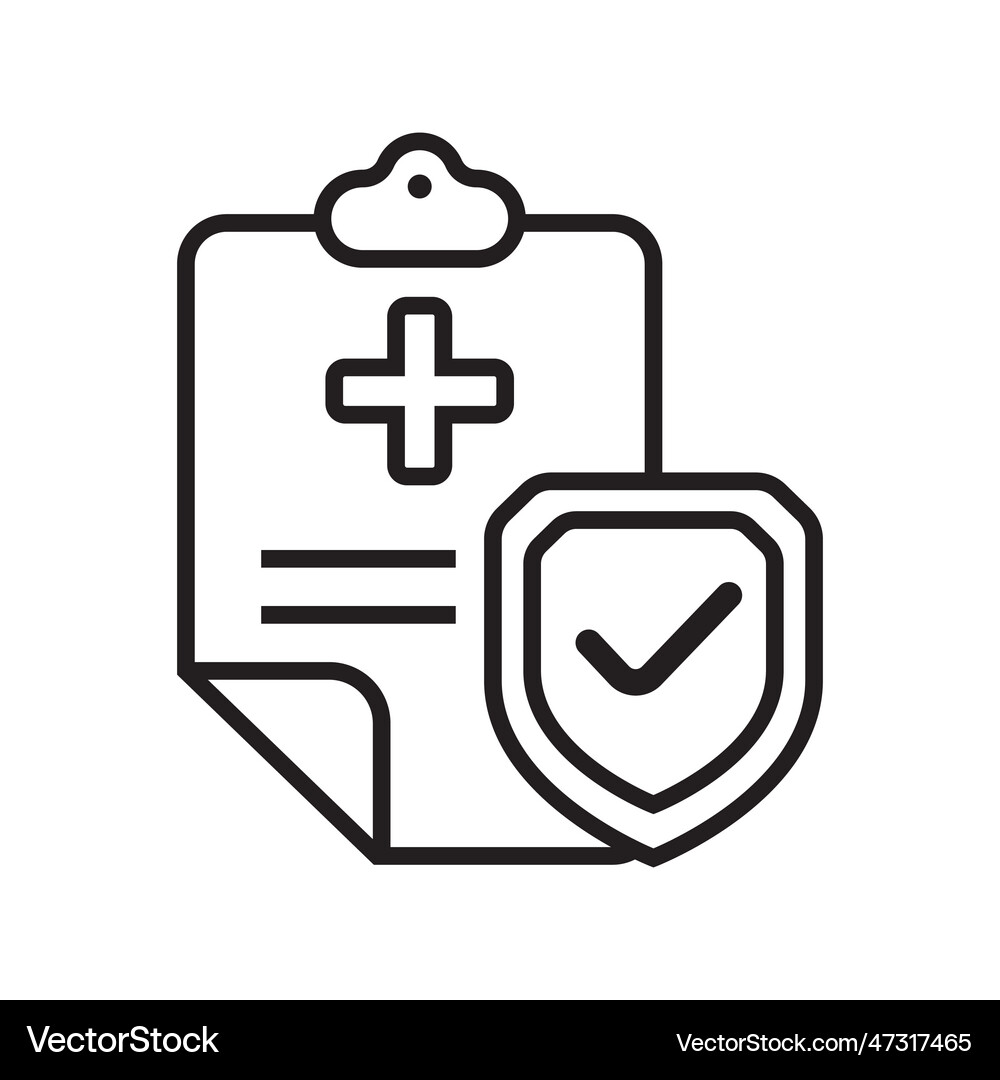 Health insurance icon with linear style Royalty Free Vector