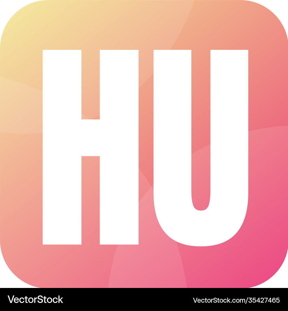 Hu letter logo design with simple style Royalty Free Vector