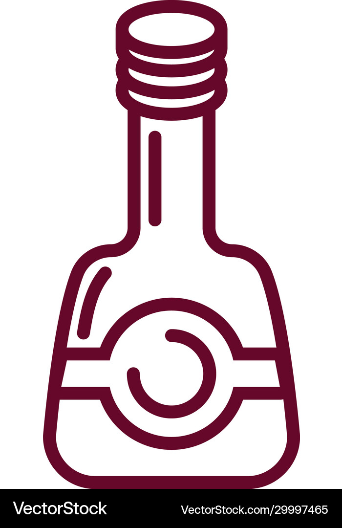 Liquor bottle icon line style design Royalty Free Vector