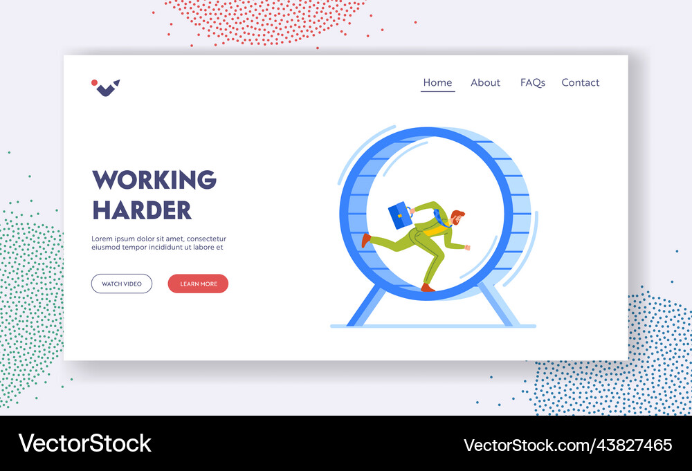 Looping life and daily routine landing page Vector Image