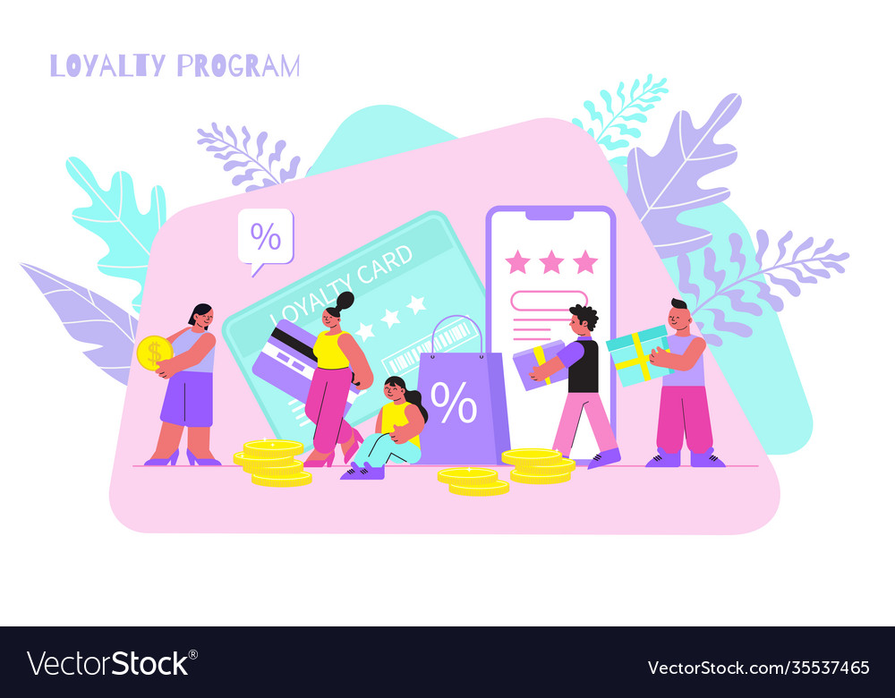 Loyalty program flat Royalty Free Vector Image